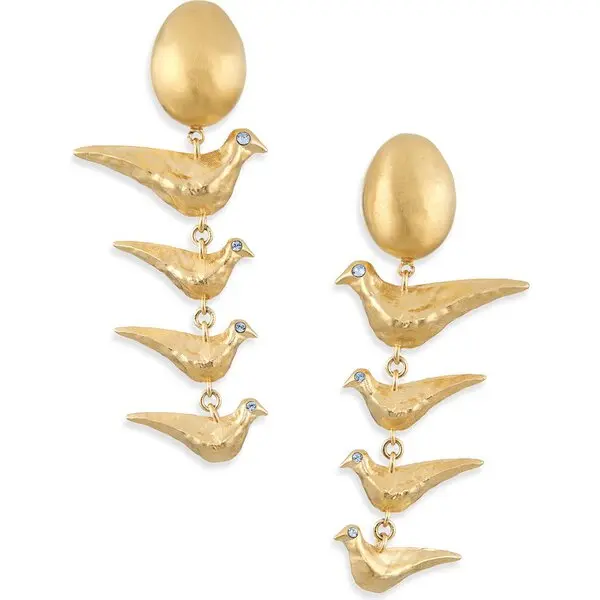 Givenchy Golden Bird Drop Earrings - Golden Yellow