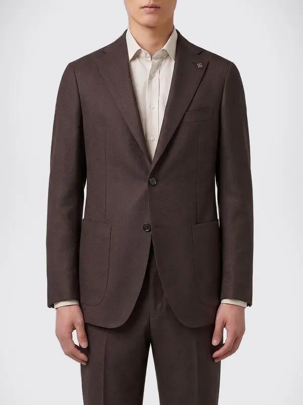 Tagliatore Single-breasted Silk And Wool Blazer - Brown