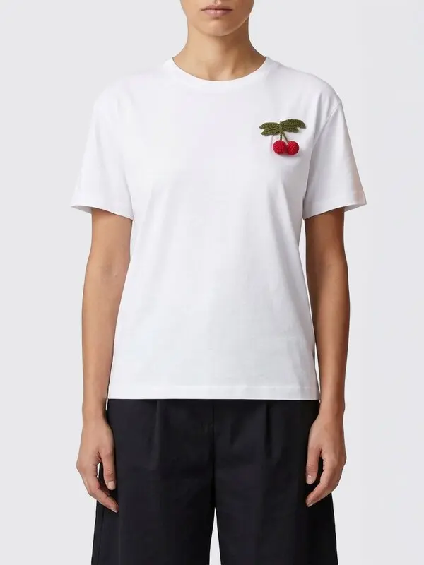 TWINSET Embroidered Cherry Cotton T-shirt