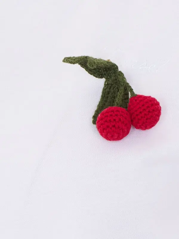 TWINSET Embroidered Cherry Cotton T-shirt