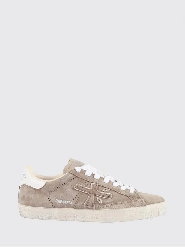 Premiata Stevend Leather And Glitter Sneakers