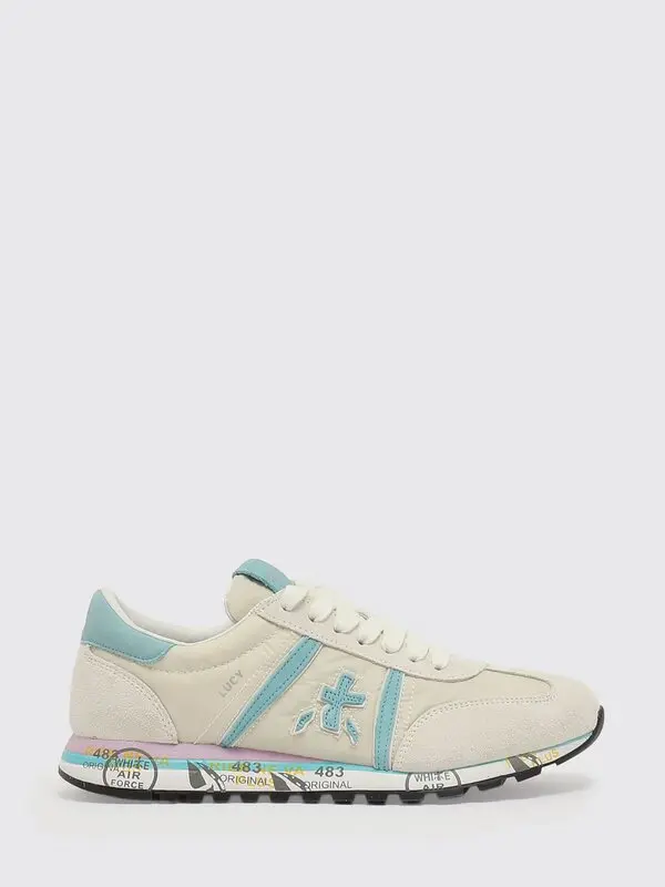Premiata Lucyd Nylon And Suede Low Top Sneakers - White