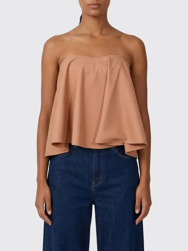 TWINSET Wool Blend Off-the-shoulder Top - Coffee