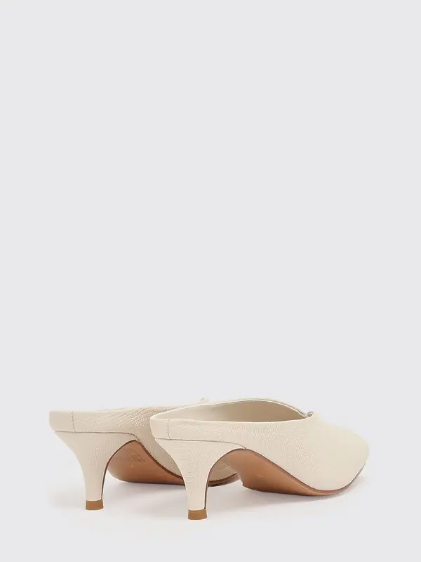 TWINSET Lizard Print Leather Mules - White