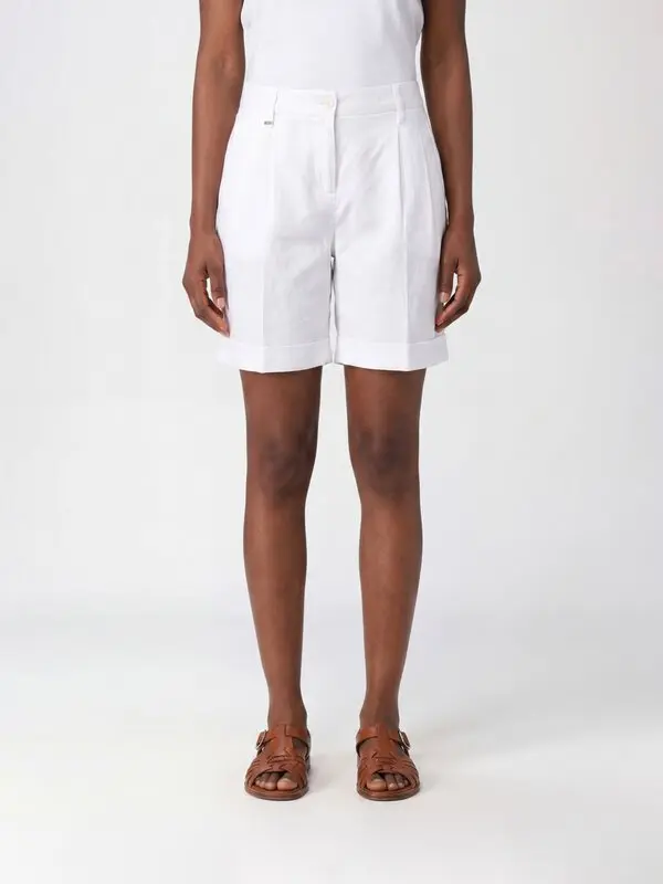 FAY Stretch Linen And Cotton Blend Shorts - White