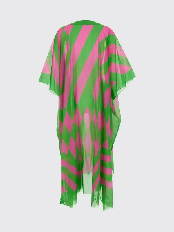Dries Van Noten Cotton Kaftan Dress With Optical Print - Fa01