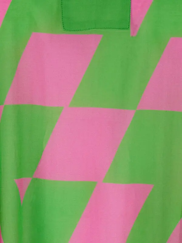 Dries Van Noten Cotton Kaftan Dress With Optical Print - Fa01