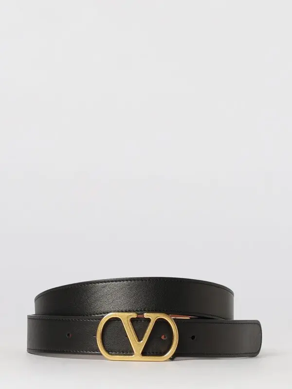Valentino Garavani Reversible Leather Vlogo Signature Belt - Black