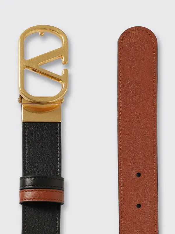 Valentino Garavani Reversible Vlogo Signature Leather Belt - Black
