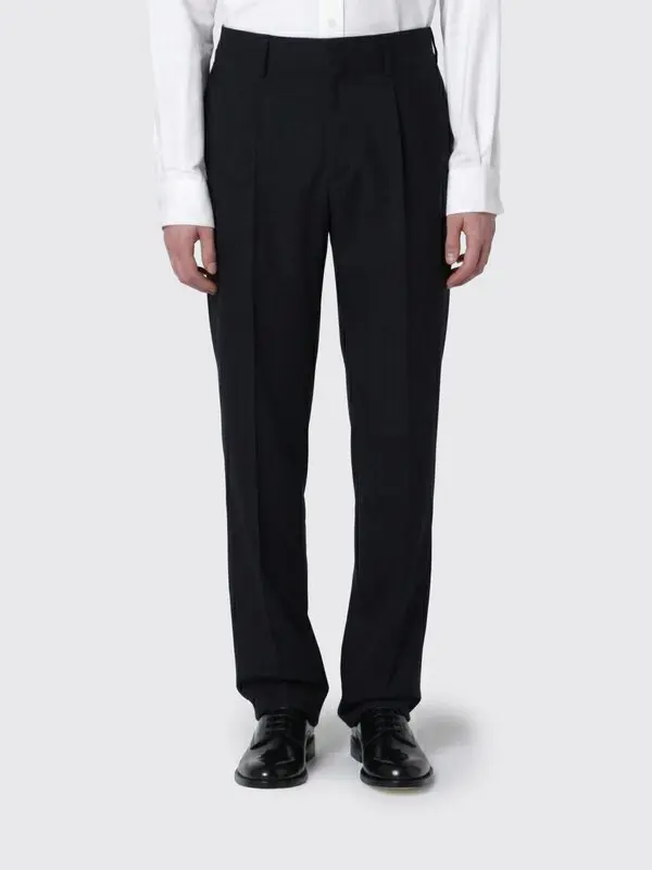 LARDINI Single-breasted Virgin Wool Pinstripe Dress - Blue