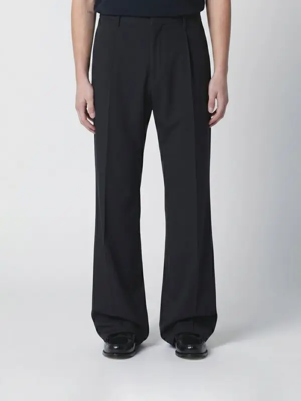 LARDINI Tailored Wide Leg Trousers - Blue