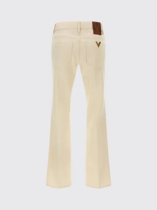 Valentino Garavani Cotton Denim Flared Jeans - Beige