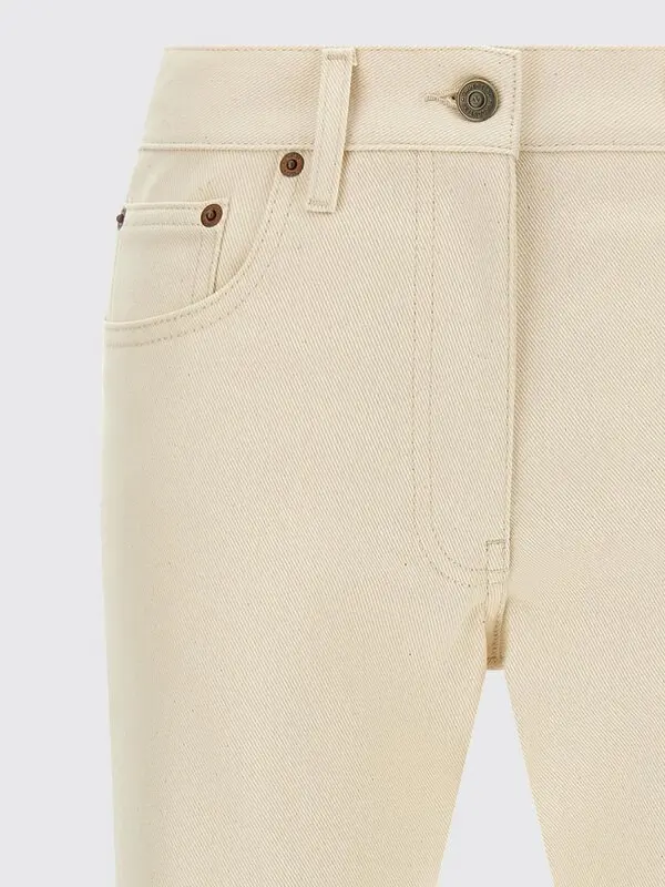 Valentino Garavani Cotton Denim Flared Jeans - Beige