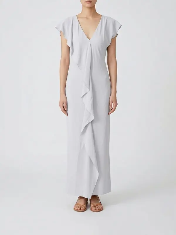 Patrizia Pepe Long Sleeve V-neck Maxi Dress
