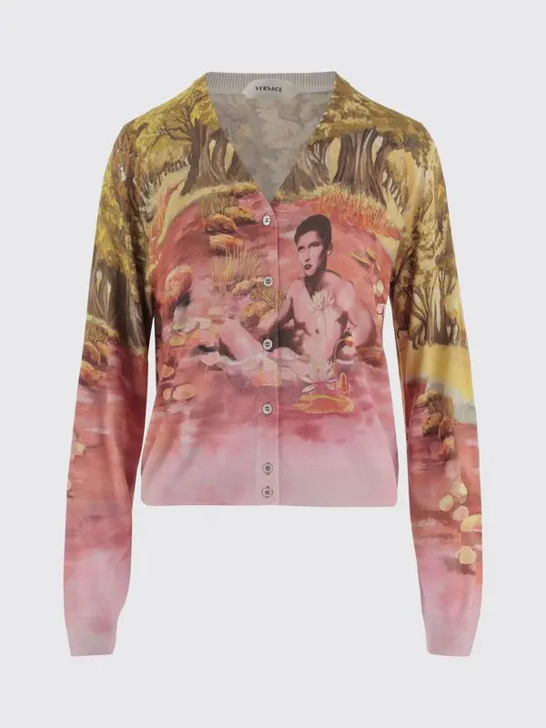 Versace Printed Silk Cardigan - Multicolor