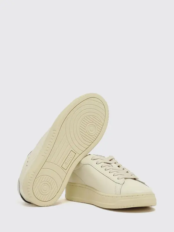 AUTRY Dallas Low Bicolour Calfskin Leather Trainers - Silver