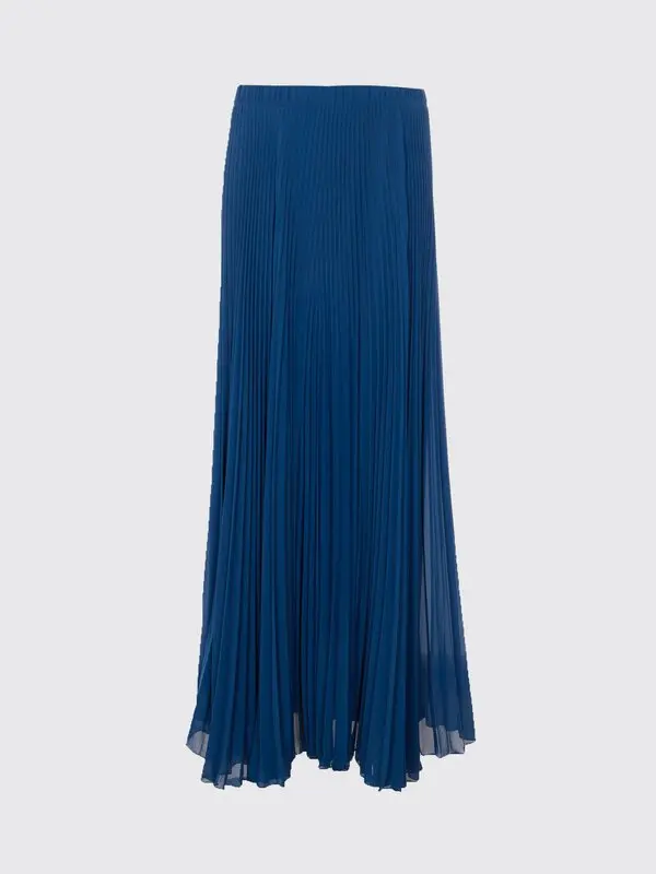 Patrizia Pepe Pleated Crêpe Maxi Skirt - Blue
