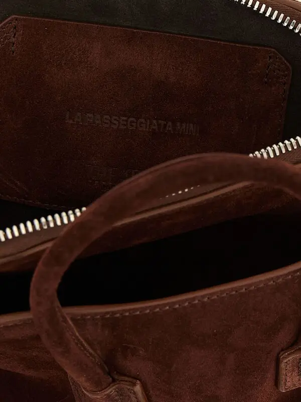 Attico La Passeggiata Suede Leather Handbag - Brown