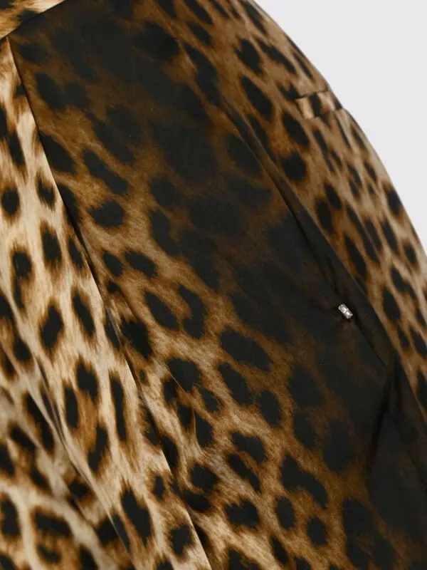 Sportmax Silk Palazzo Trousers With Animal Print - Camel