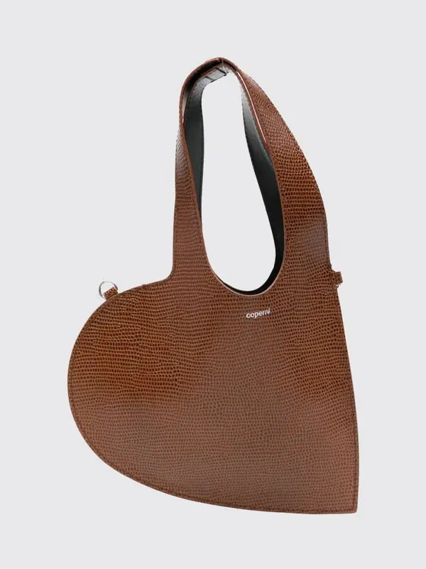 Coperni Heart Lizard Print Leather Bag - Brown
