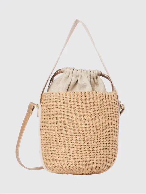 Chloé Mini Raffia Bucket Bag - Beige
