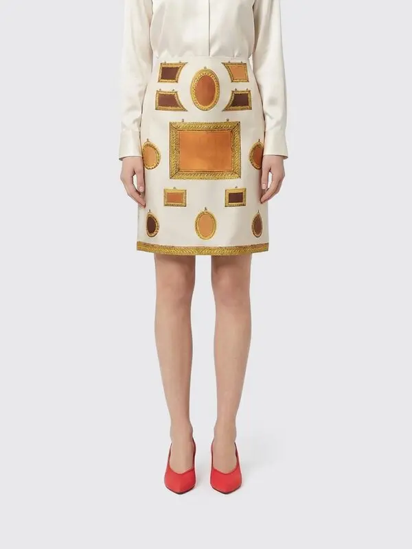 Versace Printed Skirt - Ivory