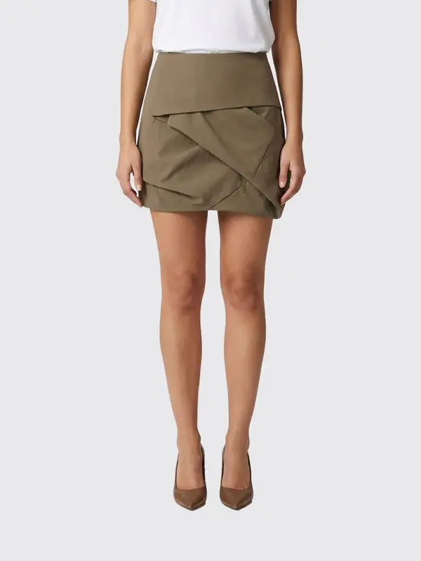 ENTIRE STUDIOS Draped Cotton Mini Skirt - Beige