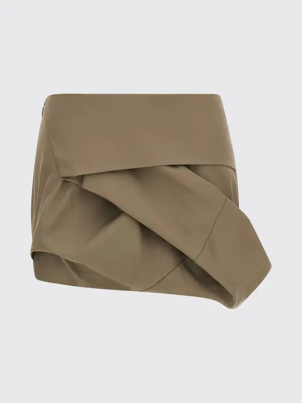 ENTIRE STUDIOS Draped Cotton Mini Skirt - Beige