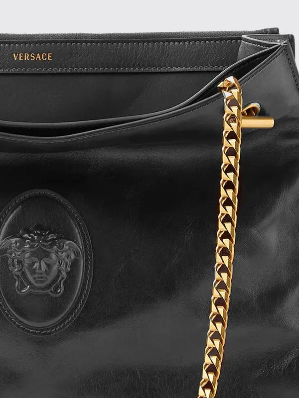 Versace Shoulder Bag With Chain Strap - Black