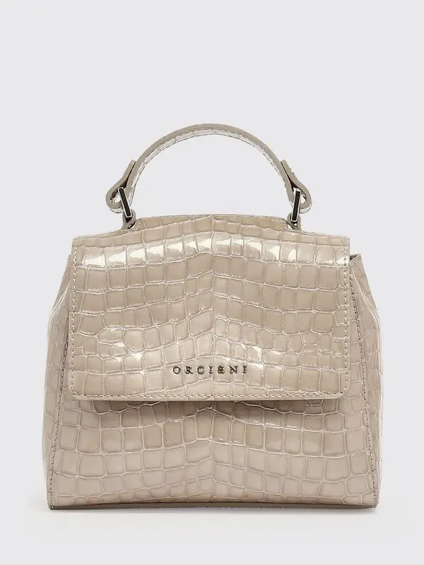 Orciani Sveva Mini Crocodile Print Leather Bag - Sand