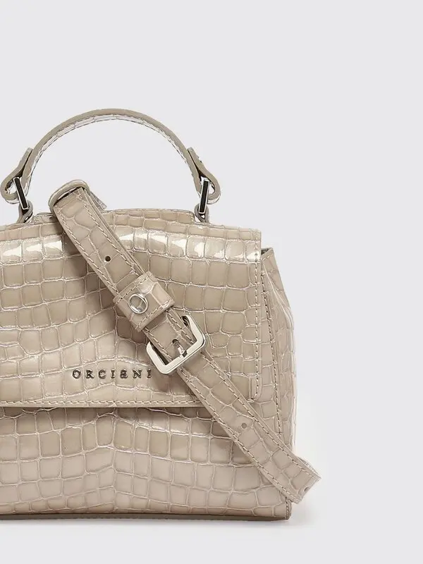 Orciani Sveva Mini Crocodile Print Leather Bag