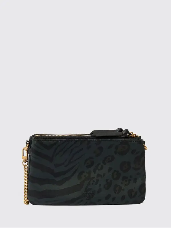 Pinko Mini Double Bag In Animal Print Nylon