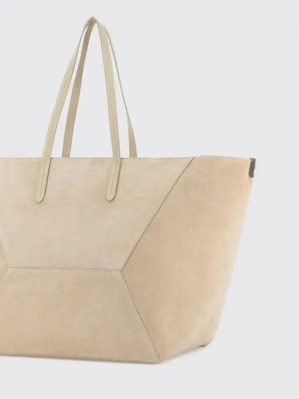 Brunello Cucinelli Suede Shoulder Bag - Ivory