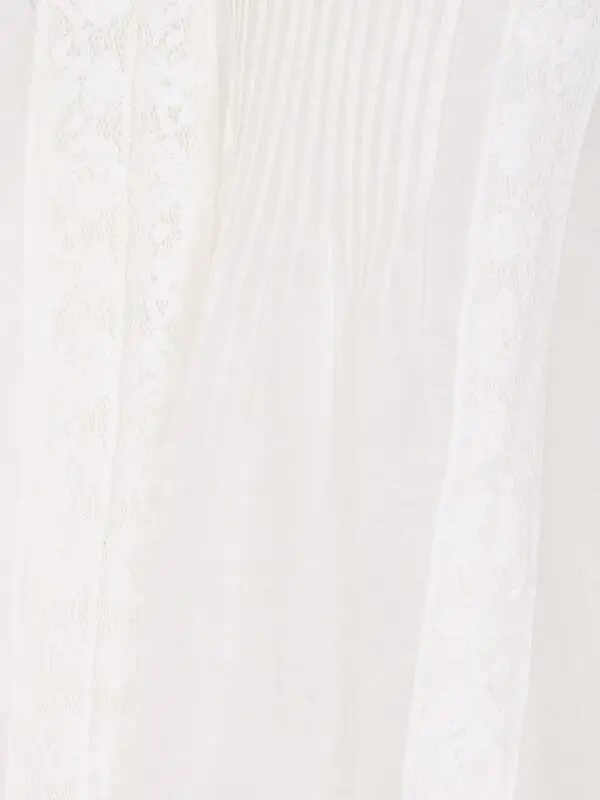 TWINSET Sleeveless Cotton Silk Top With Lace Detailing