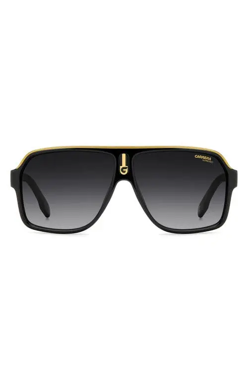 Carrera Eyewear 62mm Oversized Rectangular Sunglasses - Black Gold/dark Grey Sf