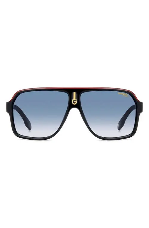 Carrera Eyewear 62mm Oversized Rectangular Sunglasses - Black Gold/dk Blue Sf