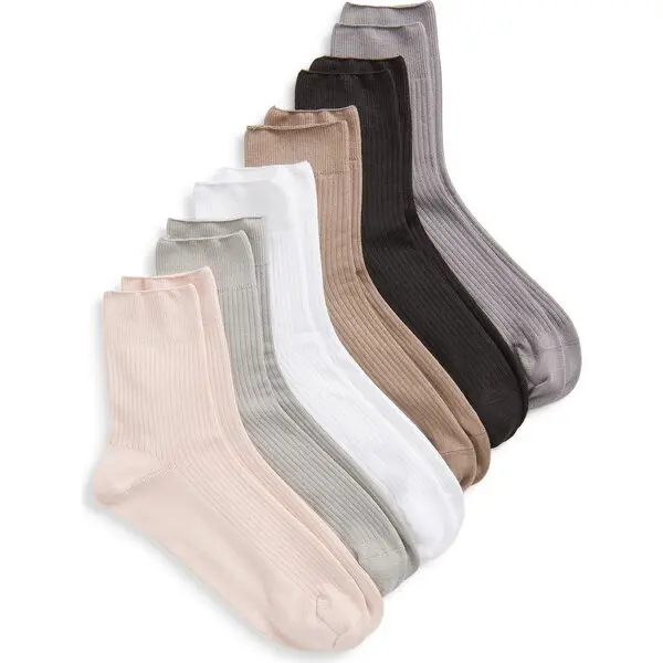 MUK LUKS Assorted 6-pack Crew Socks - Neutral Pack
