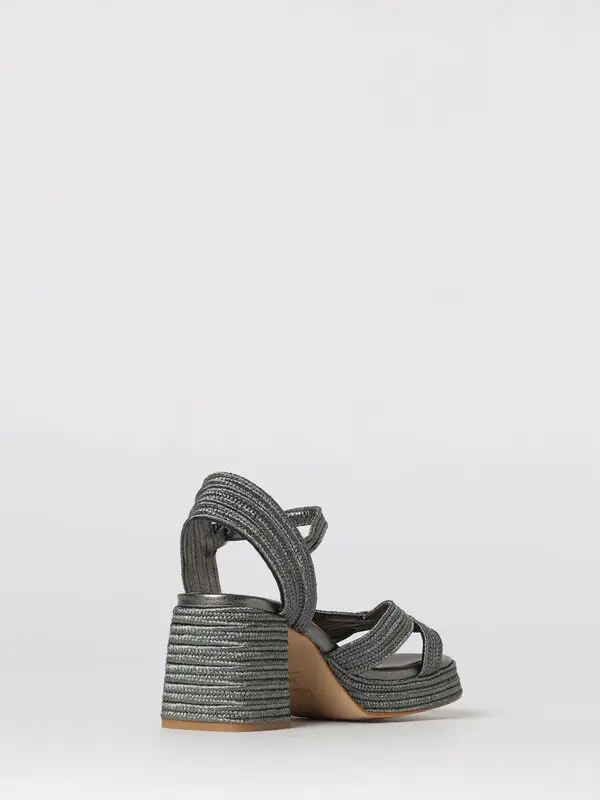 CastaÑer Strappy Platform Heeled Sandals - Grey