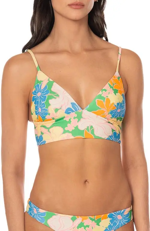 MAAJI Tropic Lei Mirage Reversible Bikini Top - Open Green