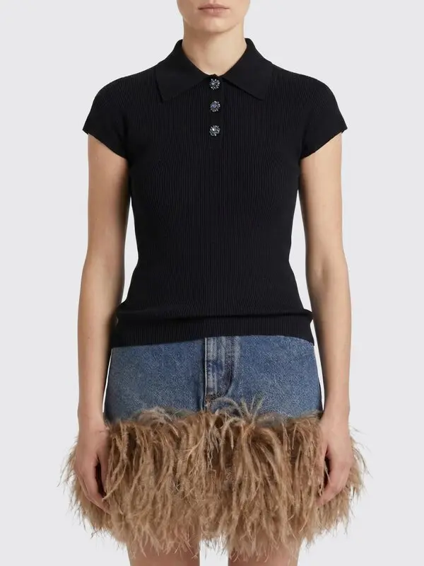 Dolce & Gabbana Ribbed Viscose Knit Polo Shirt