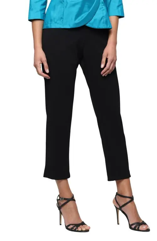 Alex Evenings Stretch Crepe Slim Leg Pants - Black