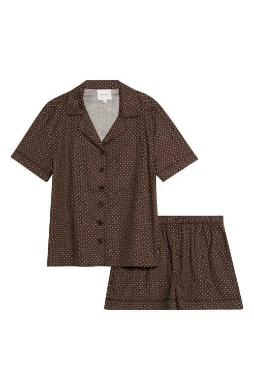 REFORMATION Blair Stretch Organic Cotton Short Pajamas - Pin Dot