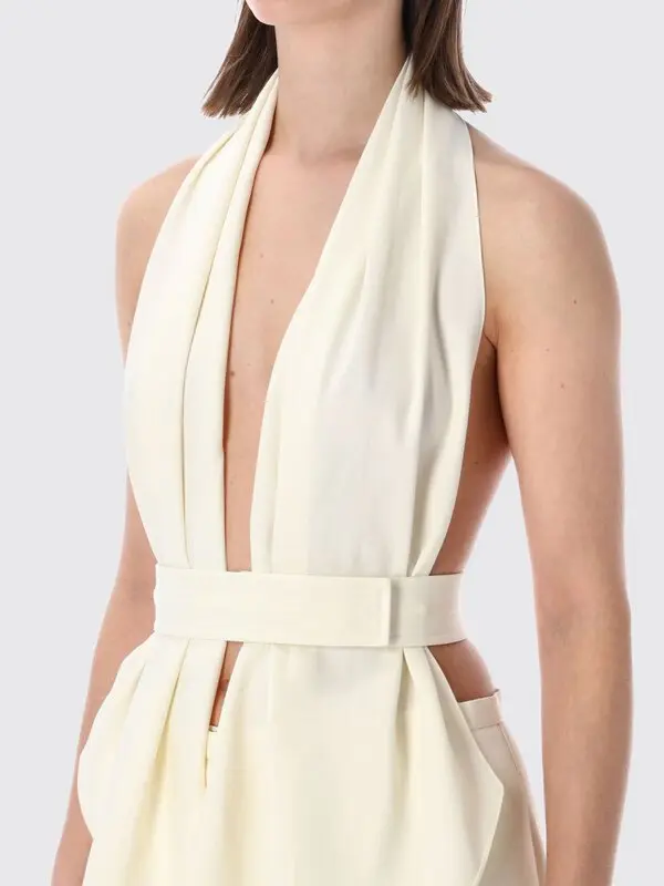 Alberta Ferretti Halter Neck Draped Top - White