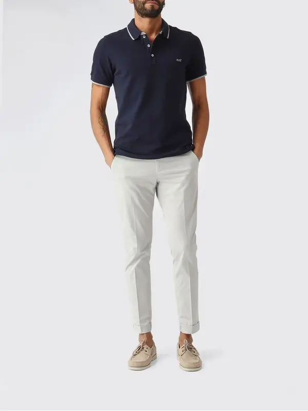 FAY Basic Cotton Polo Shirt - Navy