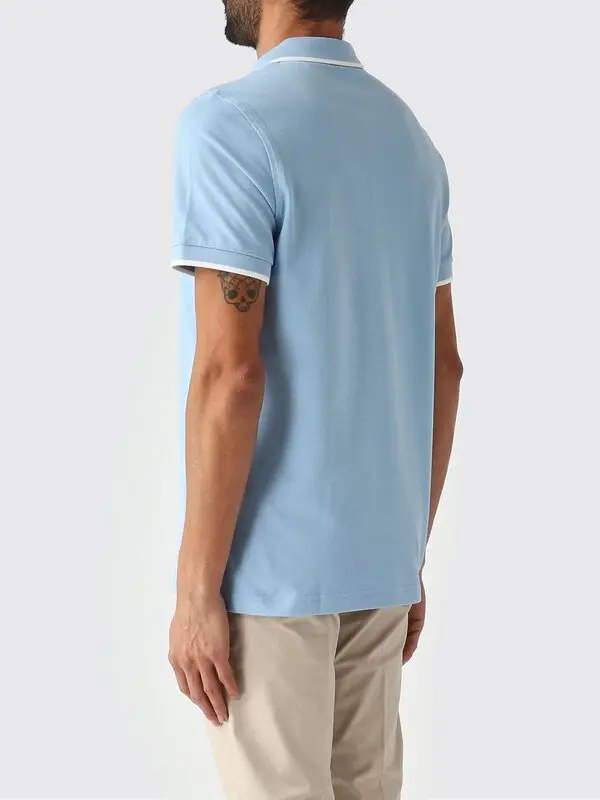 FAY Basic Cotton Polo Shirt - Sky Blue