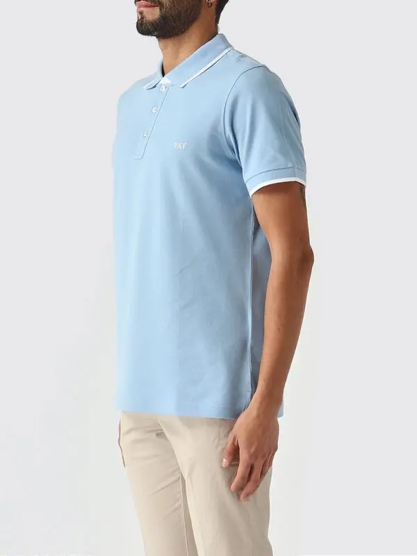 FAY Basic Cotton Polo Shirt - Sky Blue