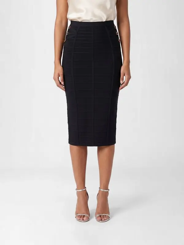 Elisabetta Franchi Midi Stretch Jersey Pencil Skirt - Black