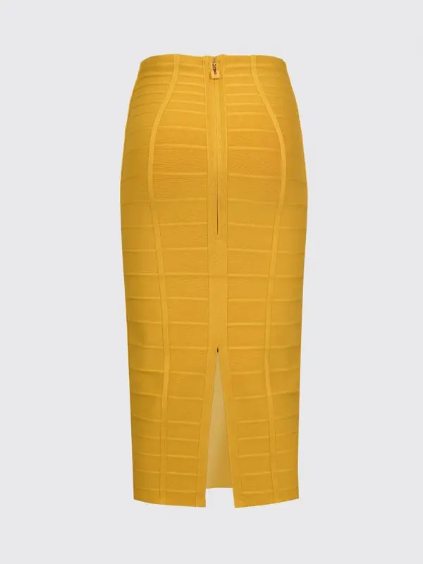 Elisabetta Franchi Midi Stretch Jersey Pencil Skirt - Yellow