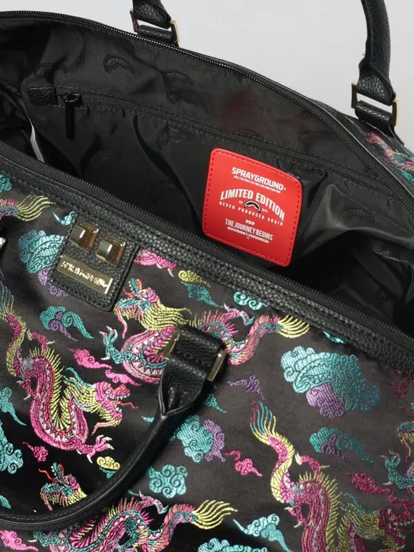 SPRAYGROUND Embroidered Dragons Nylon Duffle Bag