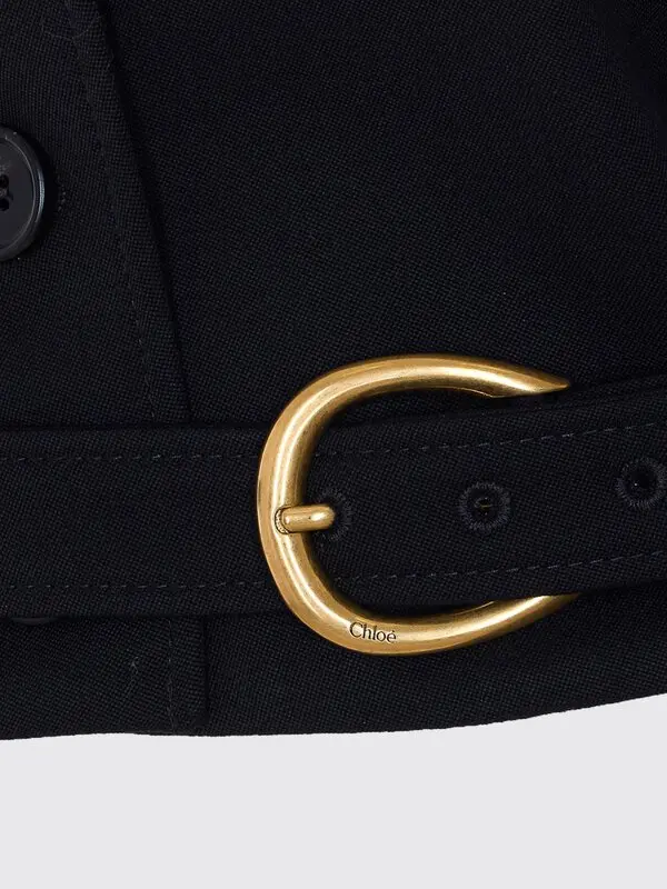 Chloé Cropped Buckle Blazer In Virgin Wool